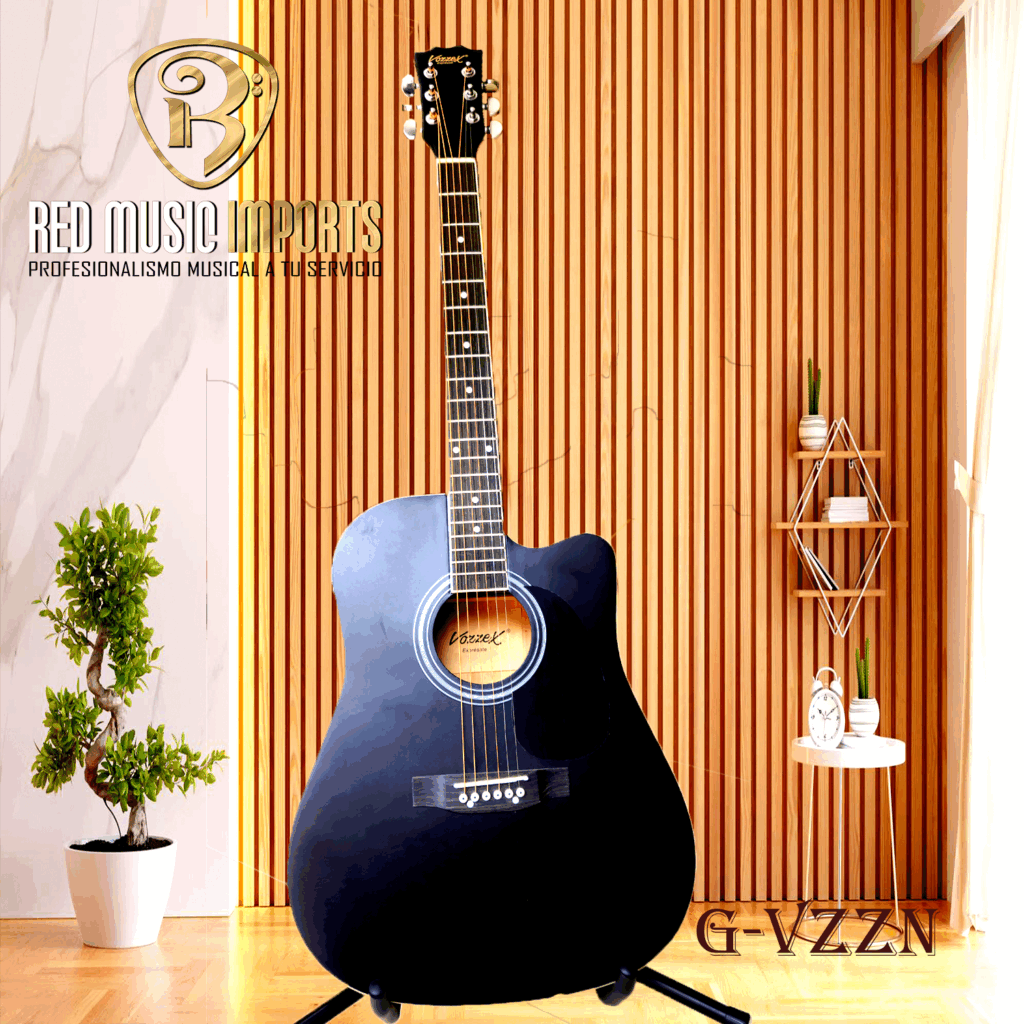 GUITARRA ELECTROACUSTICA VOZZEX NEGRA MODELO JUMBO G-VZZN - Red Music ...
